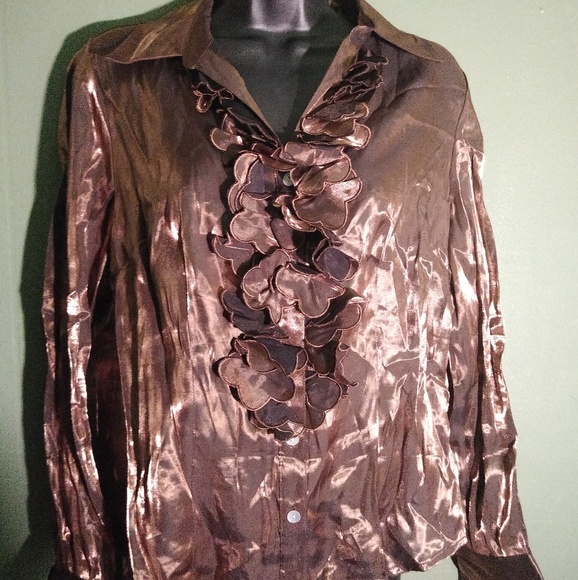 Agora | Tops | Brown Blouse | Poshmark